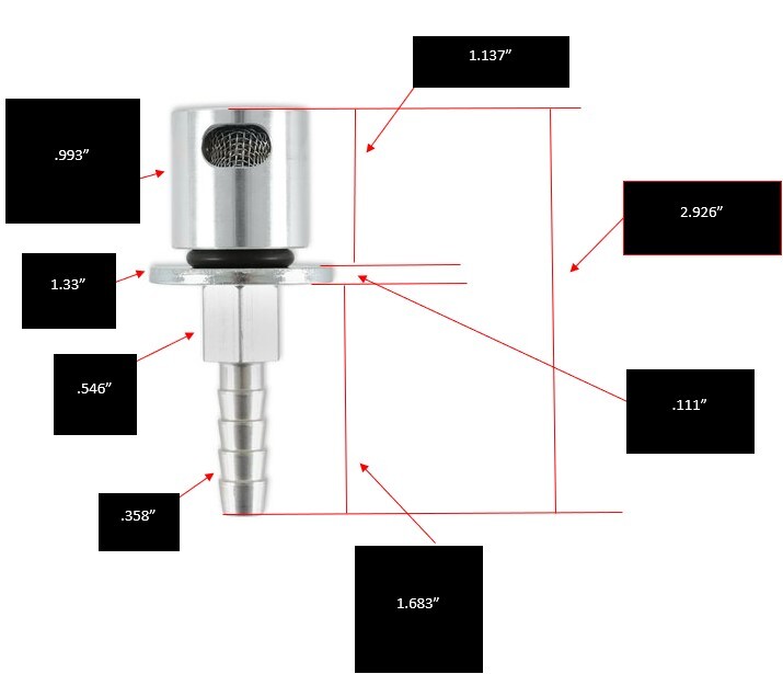 Holley Sniper Remote Mount Vent Valve for EFI Fuel Tanks 19-174